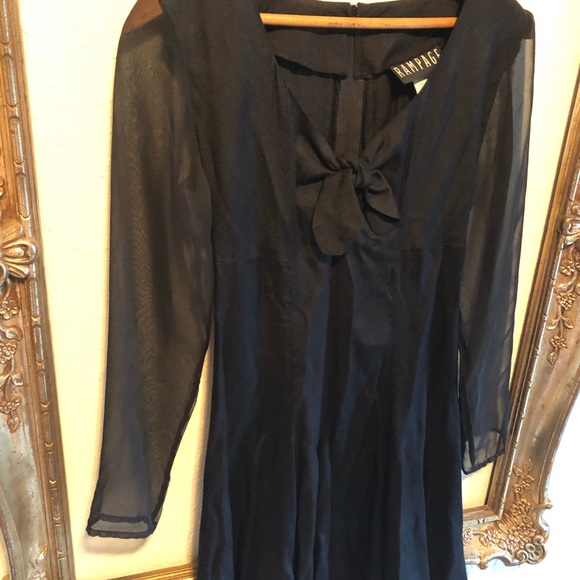 Rampage | Dresses | Vintage Rampage Lbd Mini With Sheer Sleeves | Poshmark